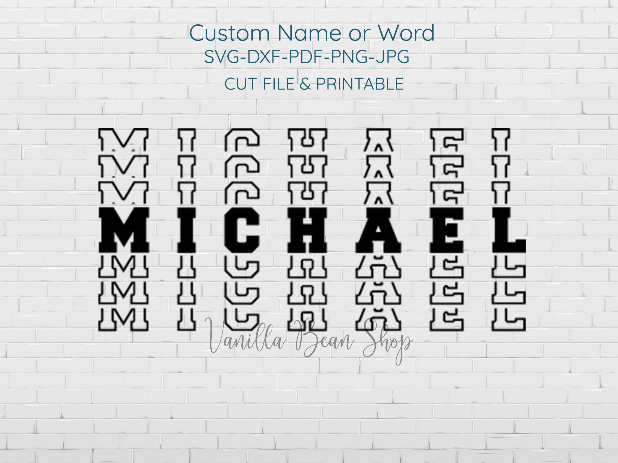 Custom Name Svg | Custom Name Cut File | Custom Name Calligraphy ...
