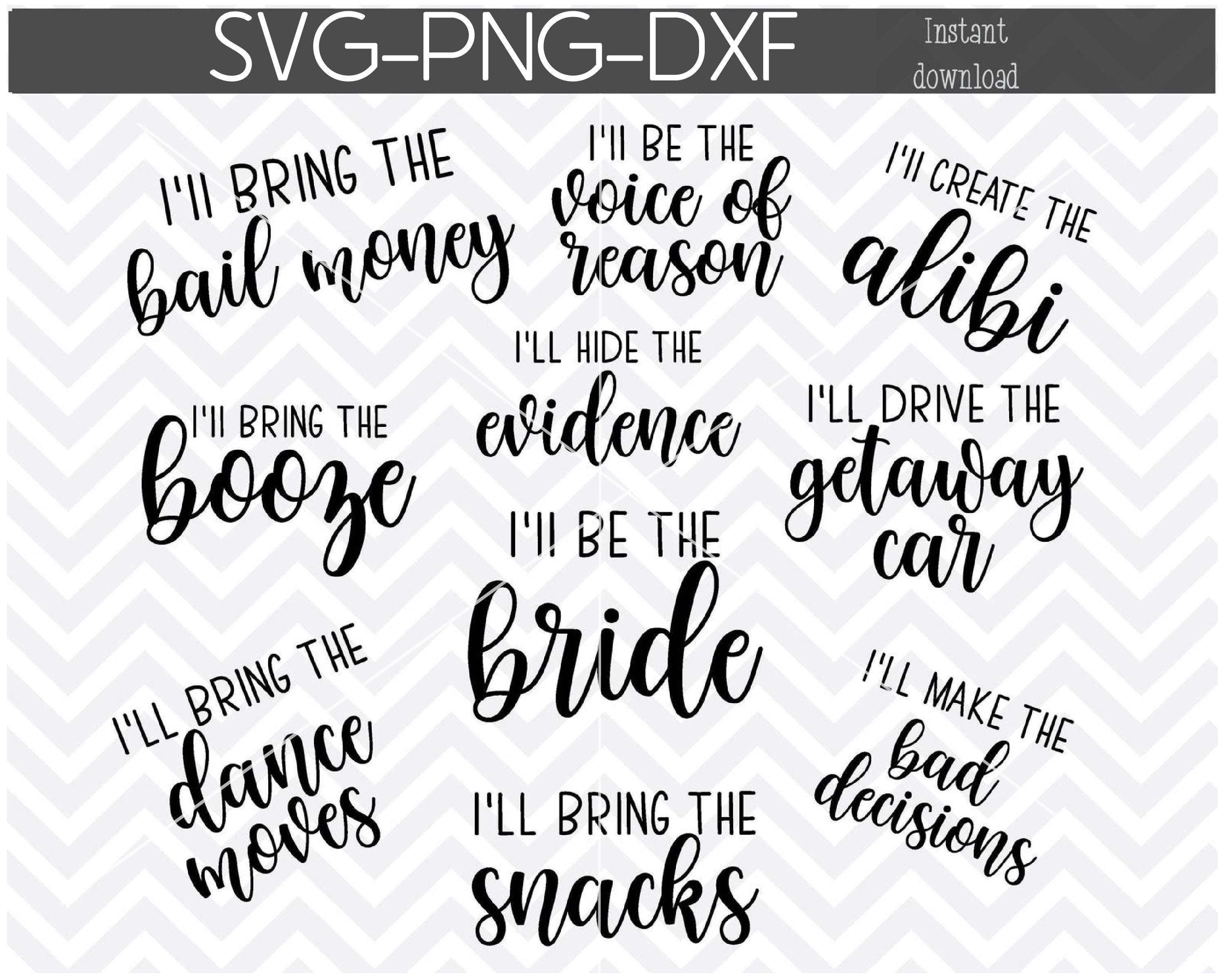 Craft Supplies And Tools Bridesmaid Svg Files Bride Wedding Party Svg