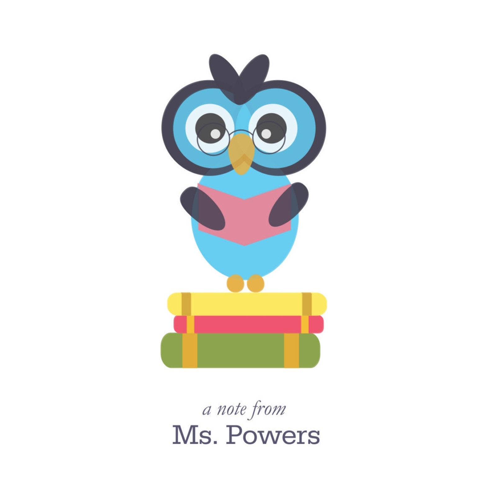 Teacher Note Cards Personalized Owl Themed Fold Over Cards | Etsy