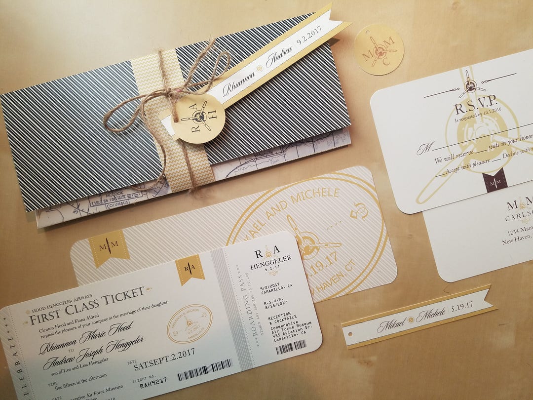 Aviation, Airplane, Travel Themed Wedding Invitation - Etsy UK