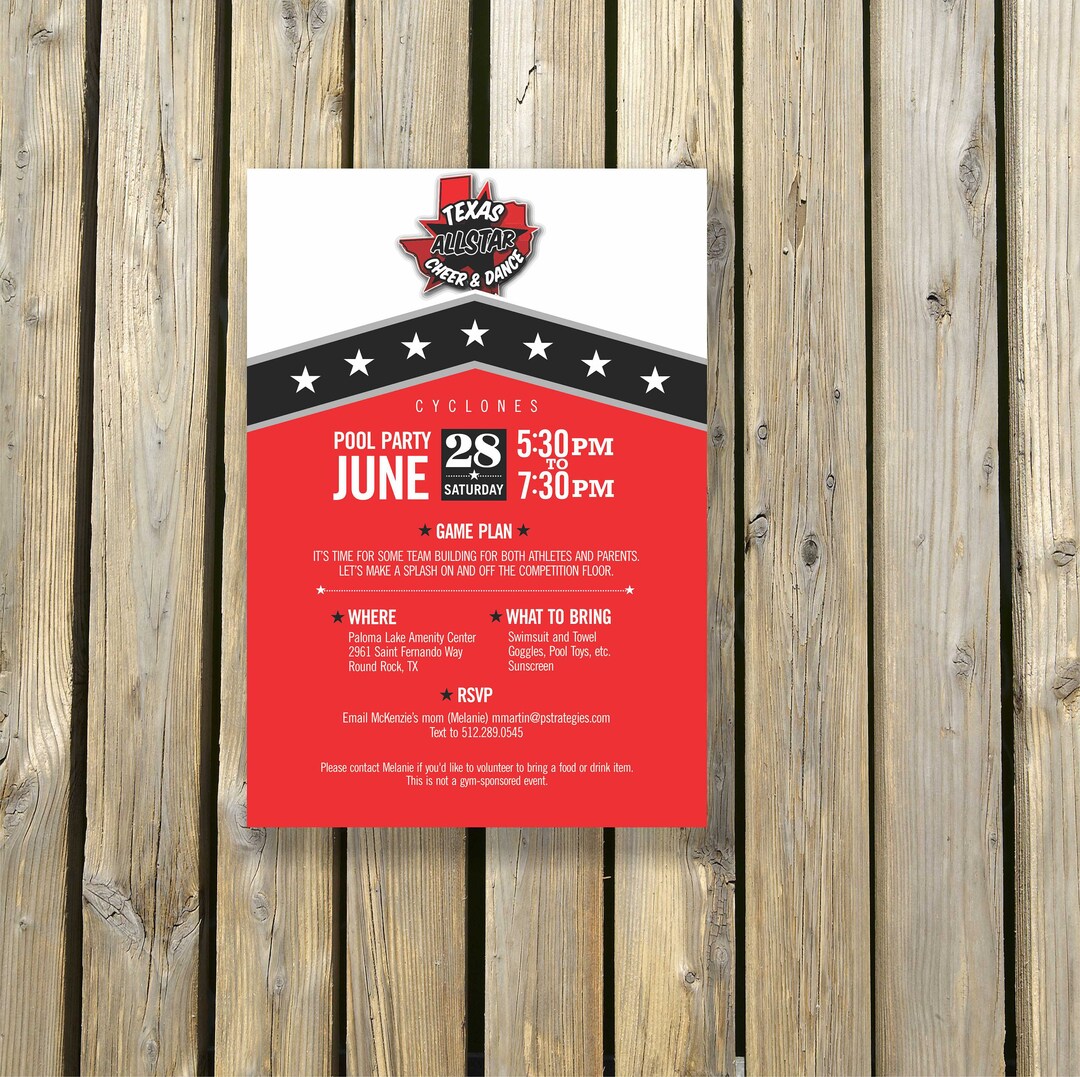 Cheer Team Invitation DIY - Etsy