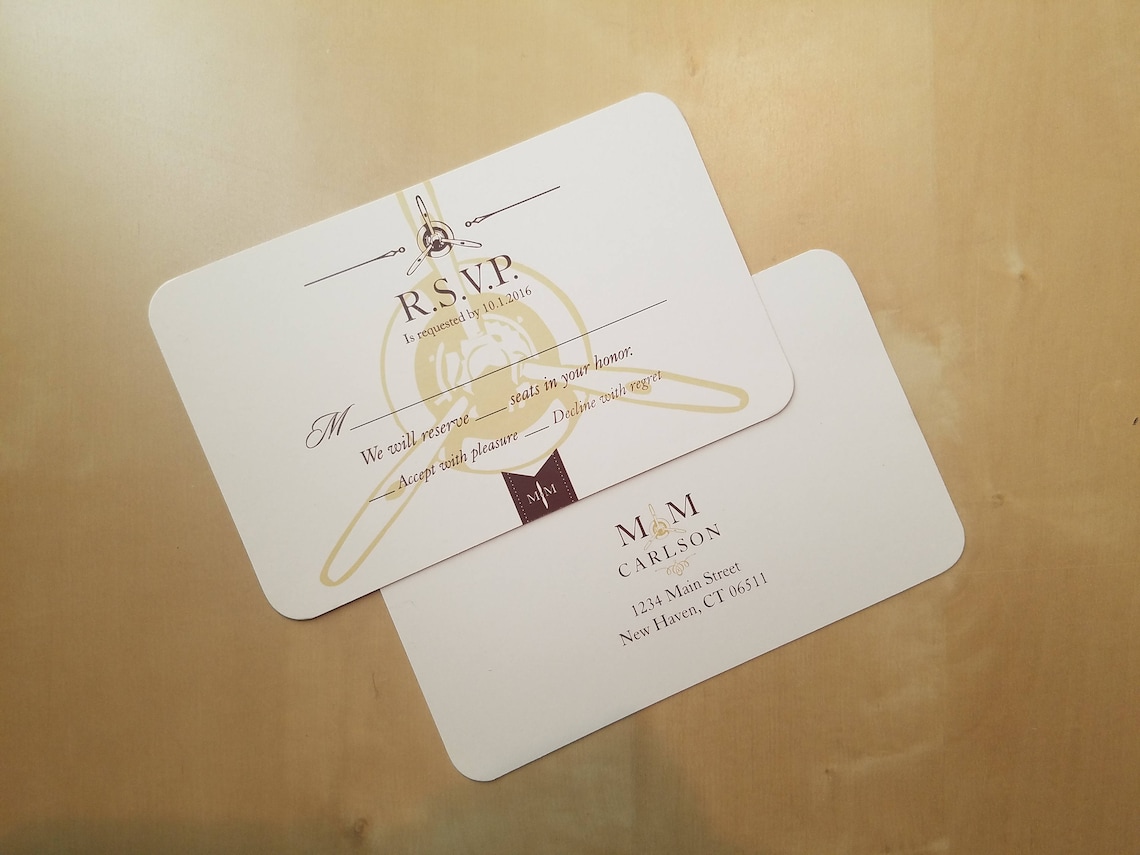 Aviation Airplane Travel Themed Wedding Invitation | Etsy