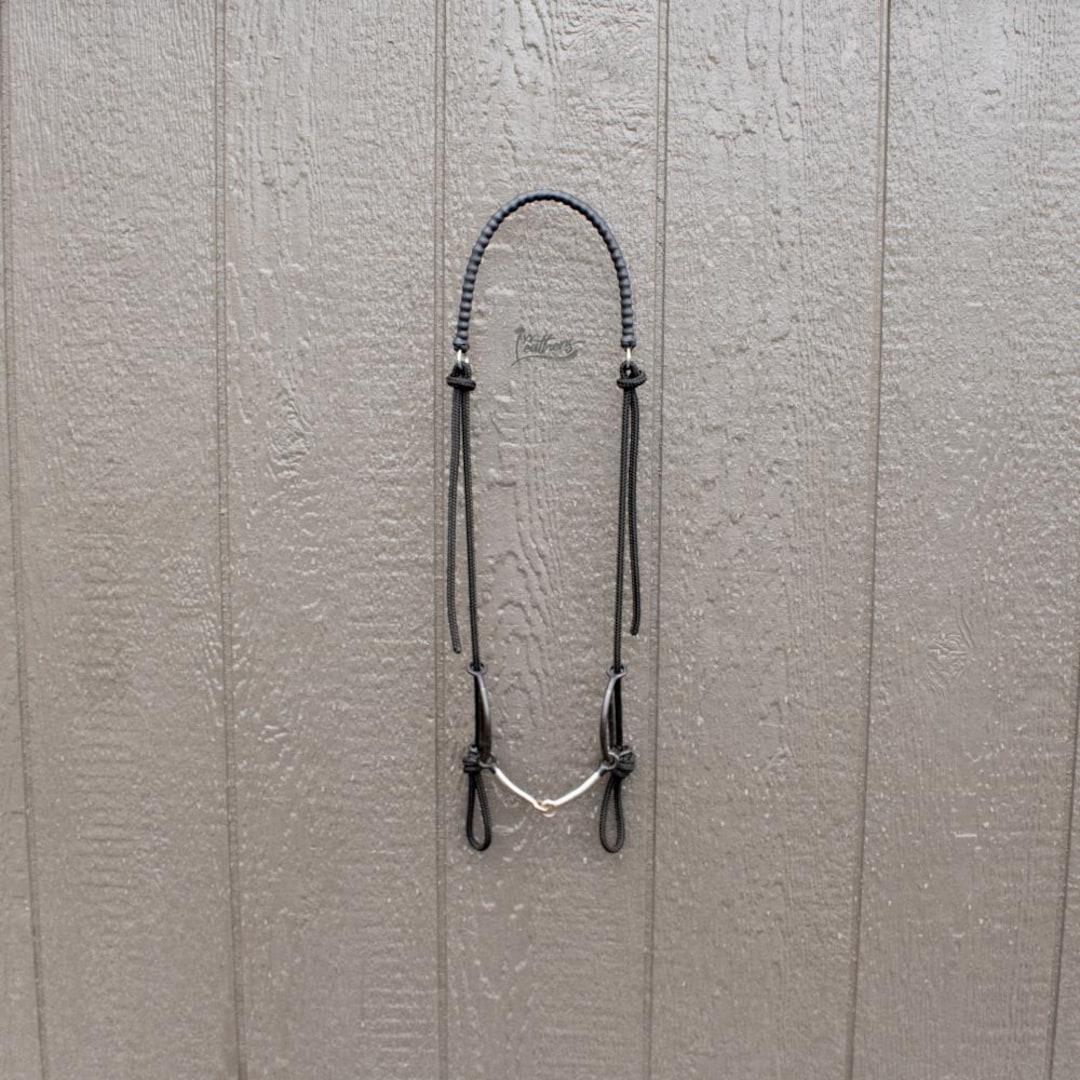 Black Beaded Draw Bit Headstall - Etsy