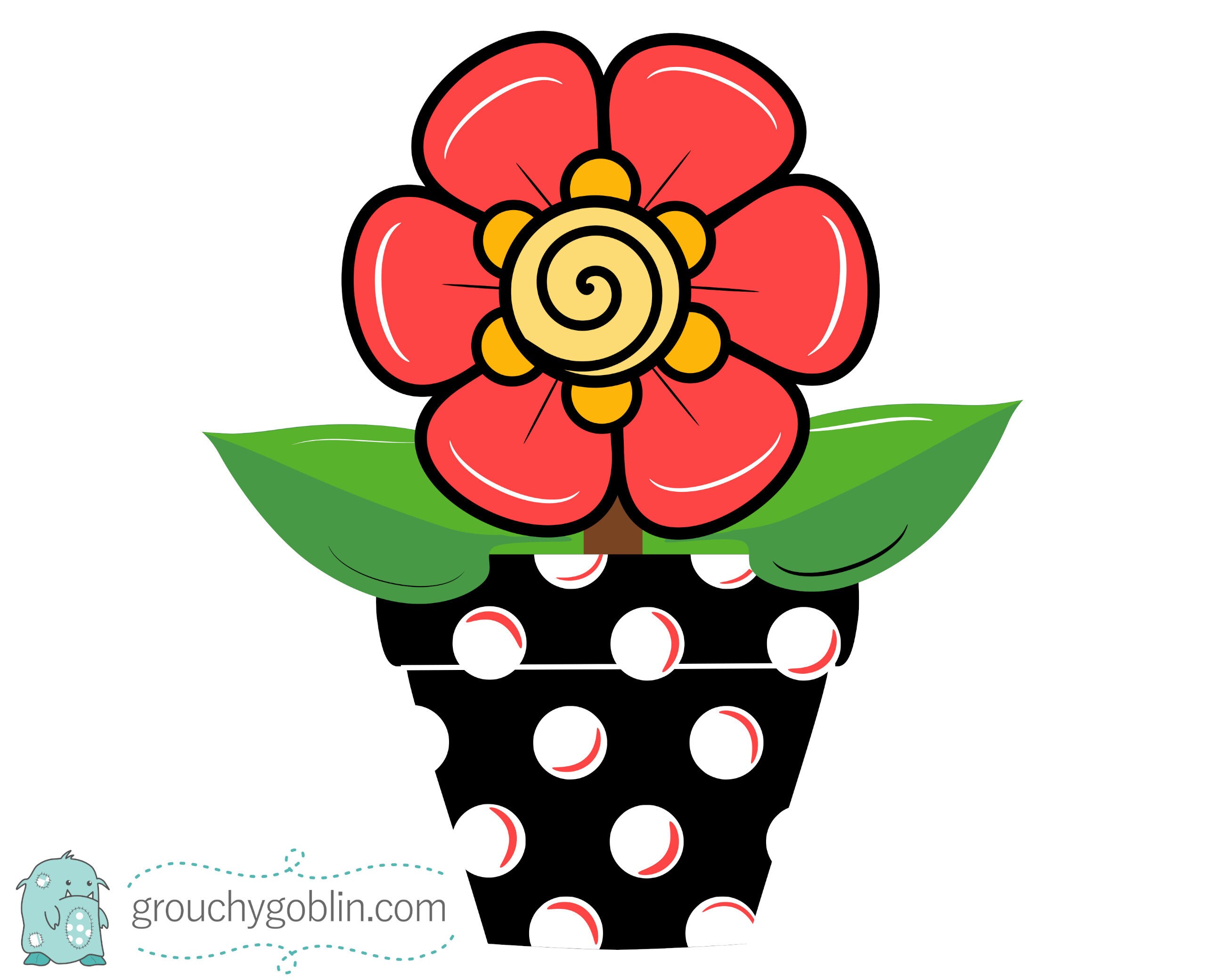 Flower Pot Door Hanger Printable Template downloadable File - Etsy