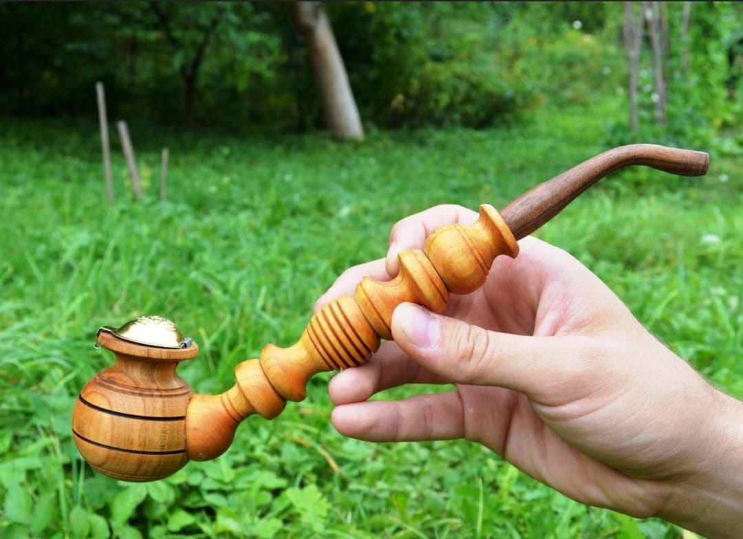 Handmade Cherry-tree Wooden Smoking Pipe for Tobacco Wood Smoking Pipe ...