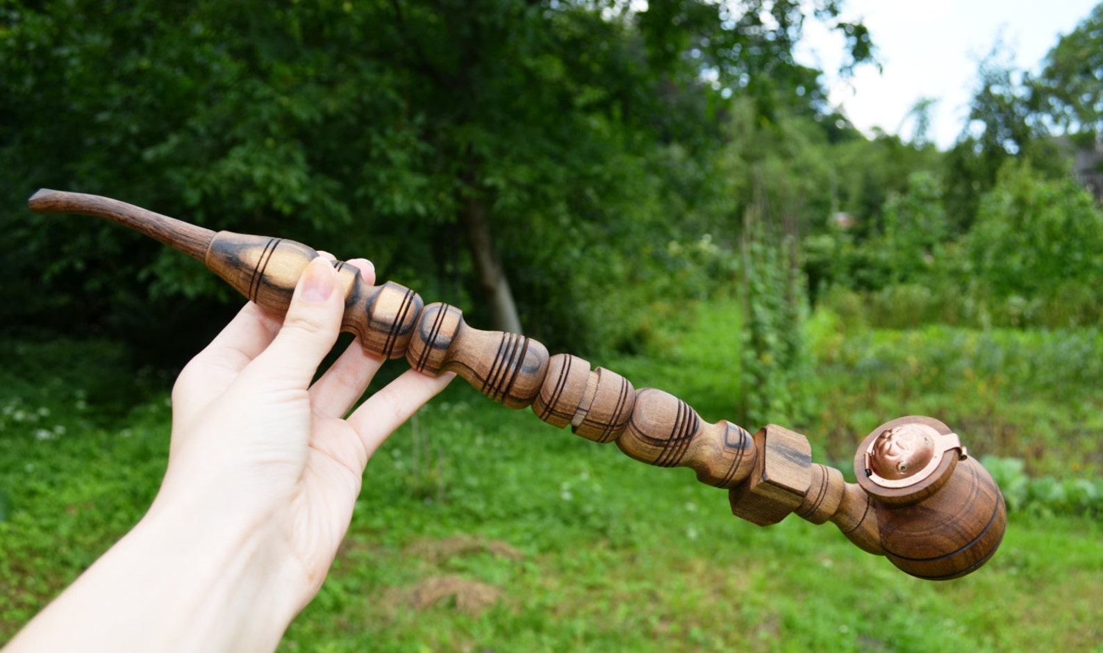 Long Wooden Smoking Pipe for Tobacco Made of Wood Unique Bowl - Etsy