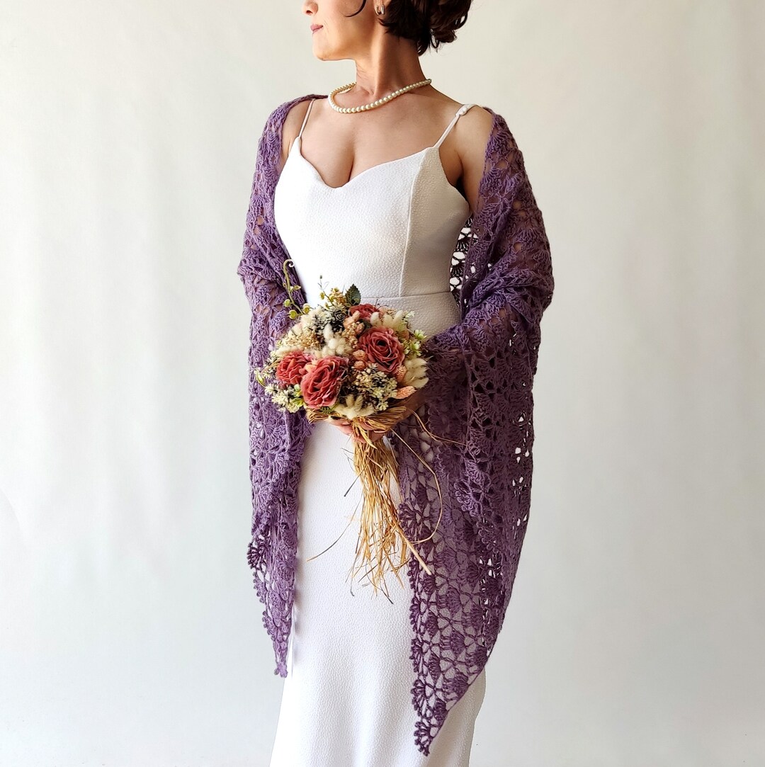 Light Plum Shawl, Bridal Wedding Wrap, Pale Purple Scarf, Mohair Cover ...