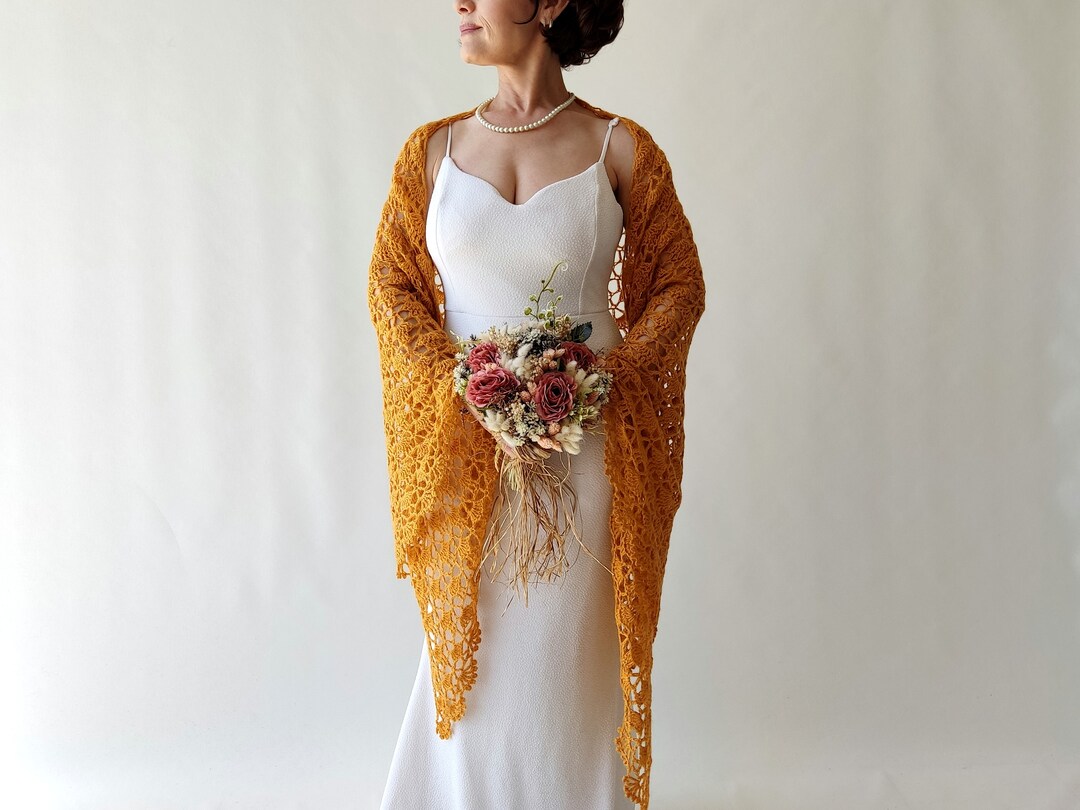 Mustard Shawl, Saffron Yellow Wrap, Bridal Wedding Shawl, Lace Evening ...