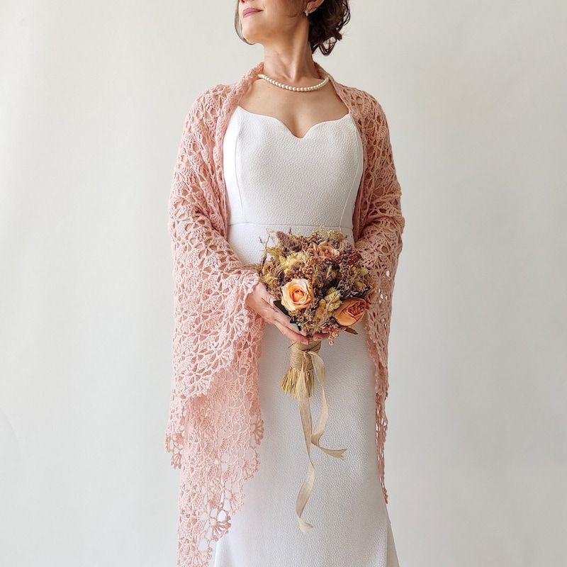 Dusty Rose Mohair Shawl - Etsy UK