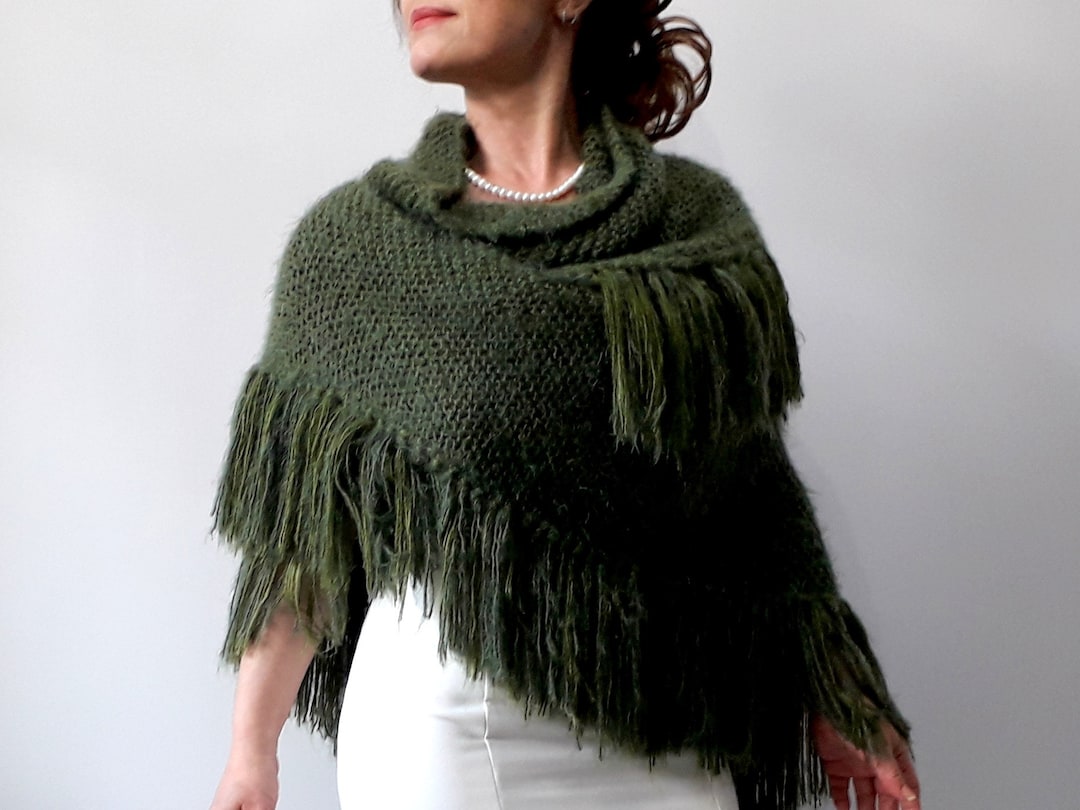 Green Fuzzy Shawl Fall Winter Wedding Wrap Bridal Cover Up - Etsy