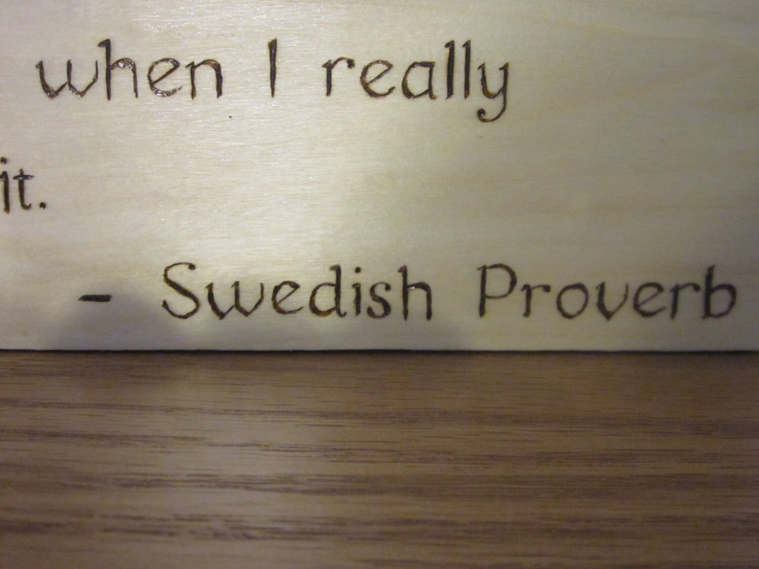 Wood Burned Swedish Proverb on Aspen - Etsy UK