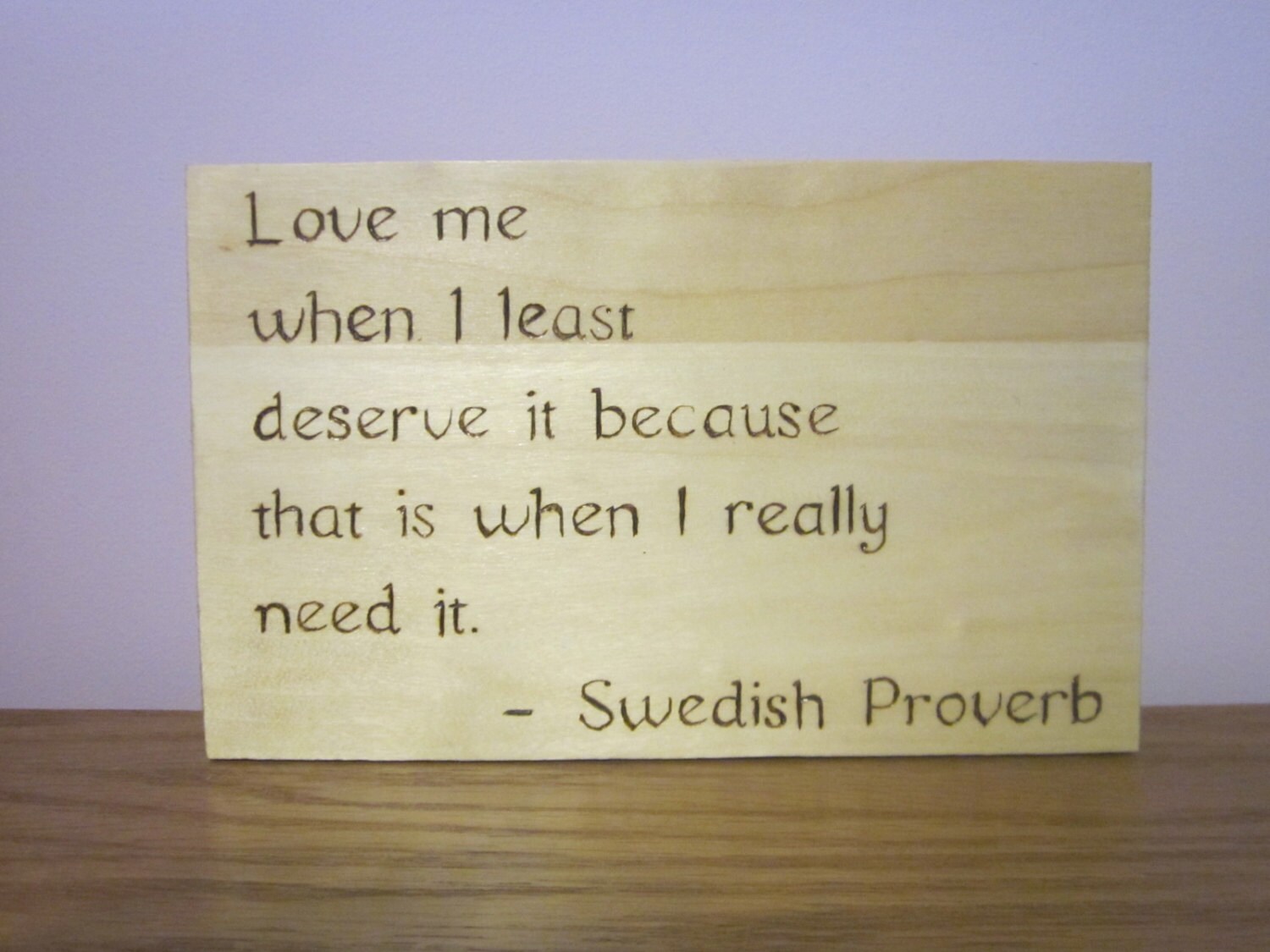 Wood Burned Swedish Proverb on Aspen - Etsy UK