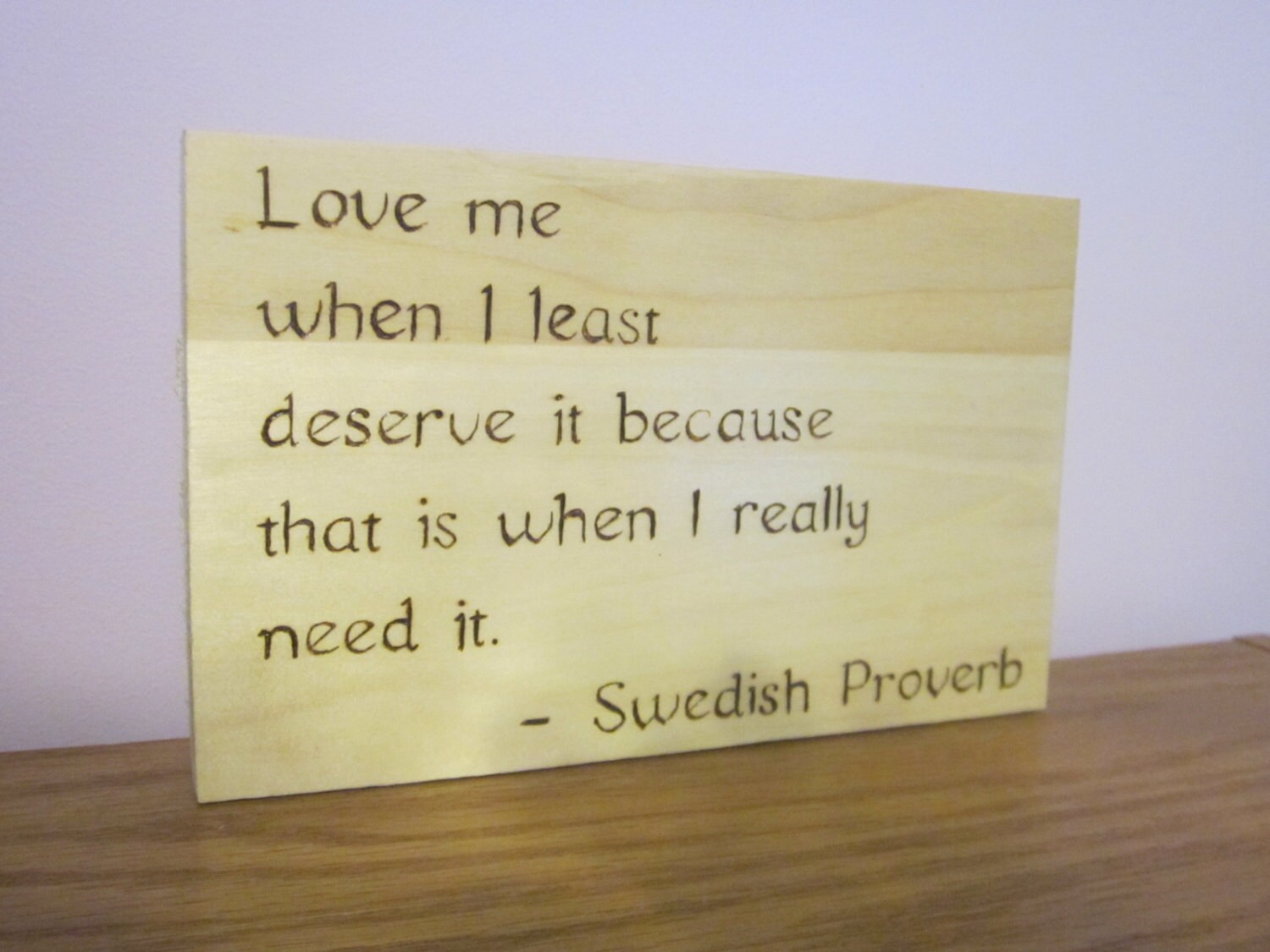 Wood Burned Swedish Proverb on Aspen - Etsy UK