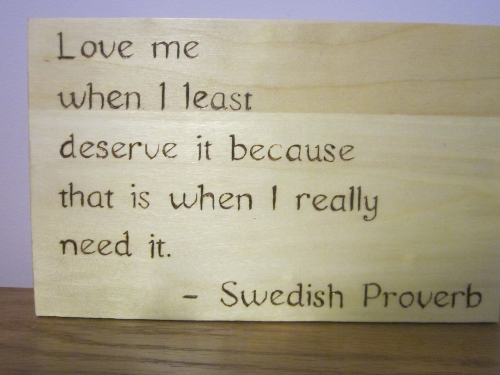 Wood Burned Swedish Proverb on Aspen - Etsy UK