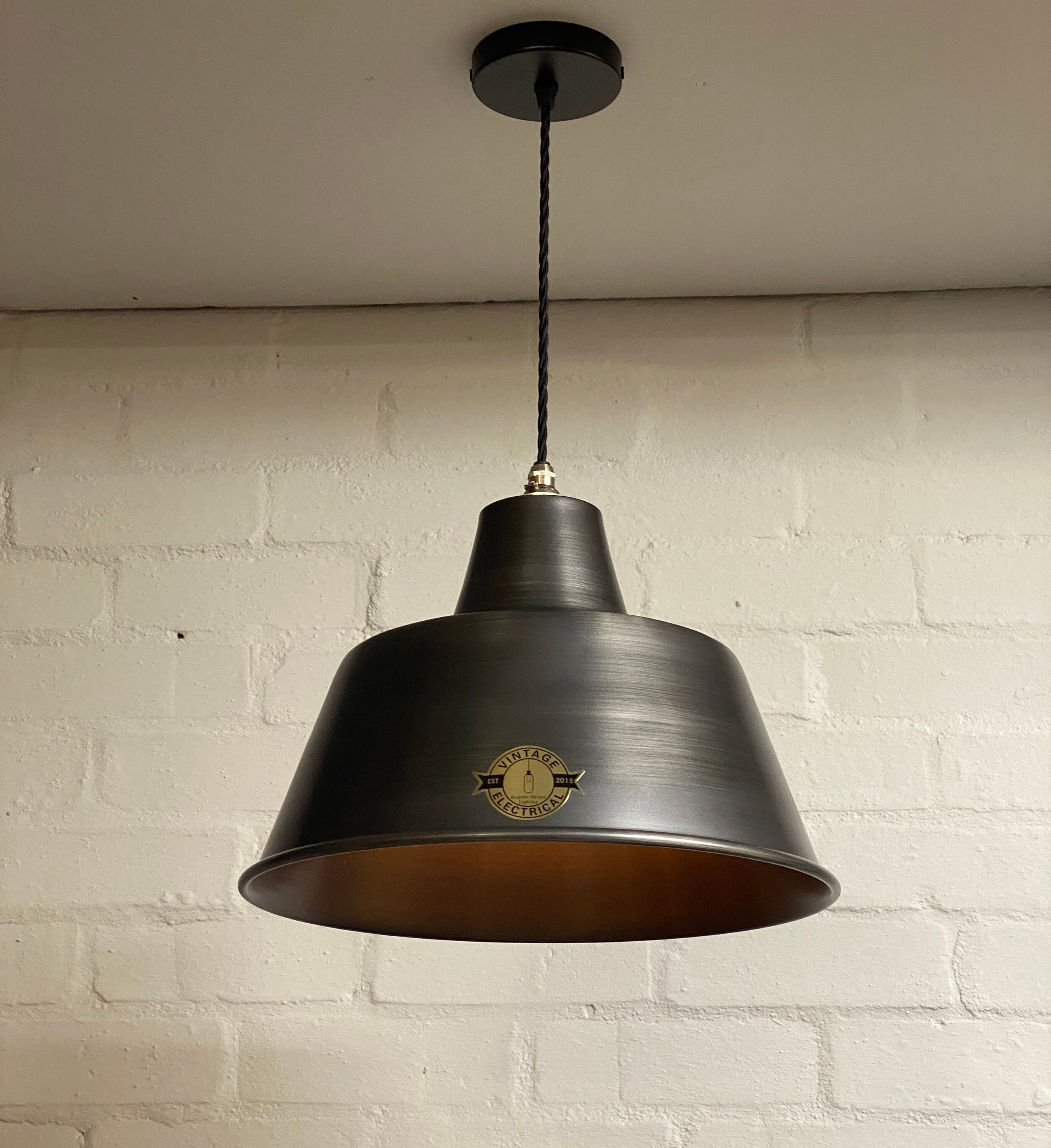 Pentney ~ Pewter Industrial factory shade light ceiling dining room ...
