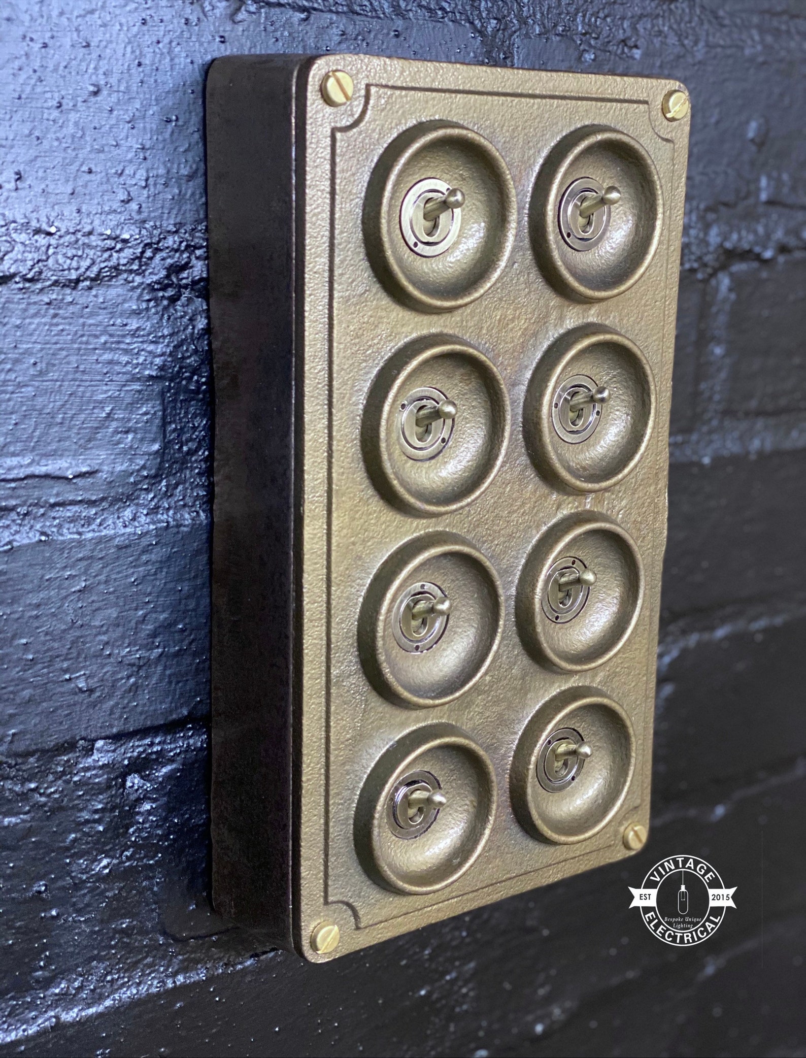 8 Gang 2 Way Bronze Solid Cast Metal Light Switch Industrial - Etsy