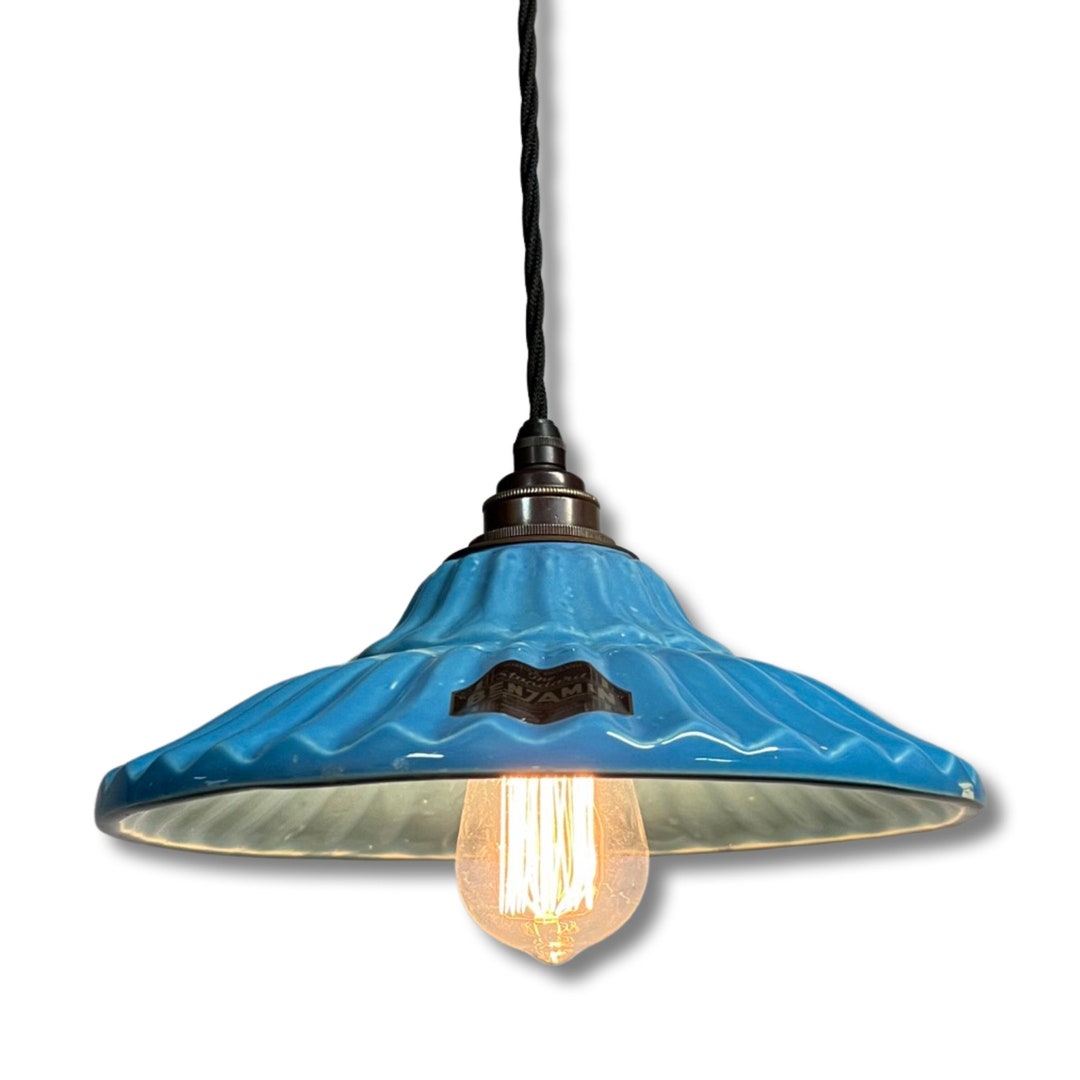 Lenwade Blue Ceramic Shade Light Ceiling Dining Room Kitchen - Etsy