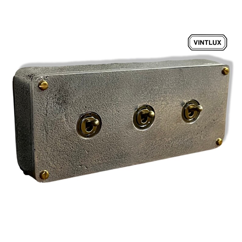 3 Gang 2 Way Solid Cast Metal Light Switch Industrial BS EN - Etsy