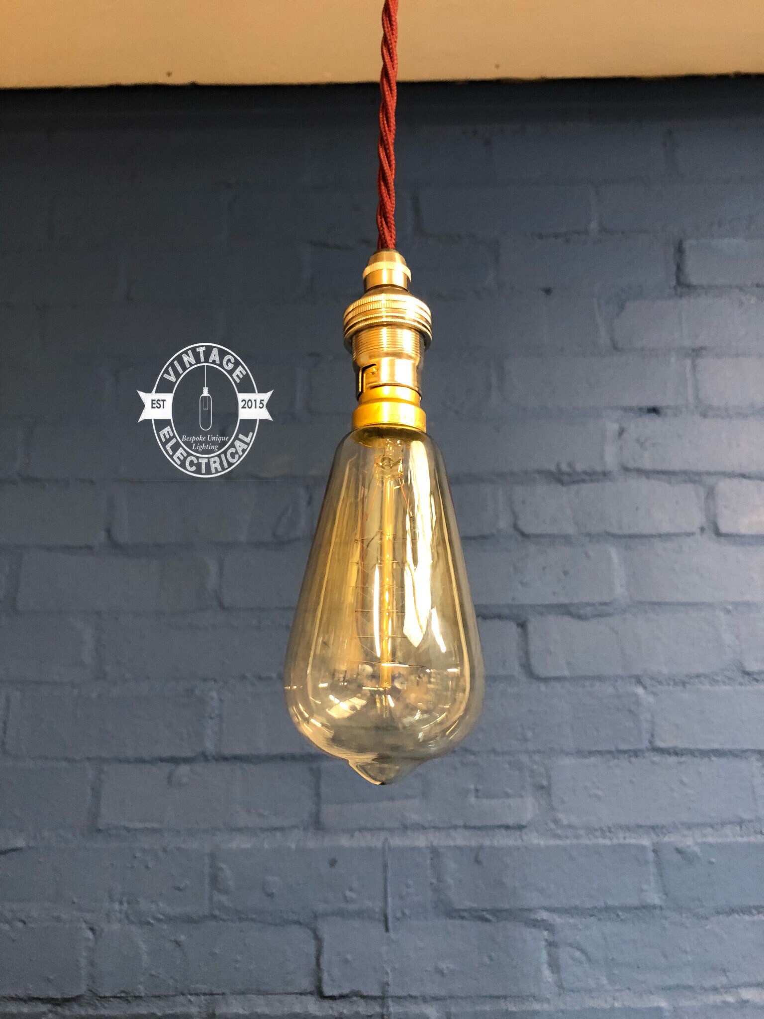 Polished Nickel Pendant Lampholder | Bayonet B22 Fitting With Cable Grip