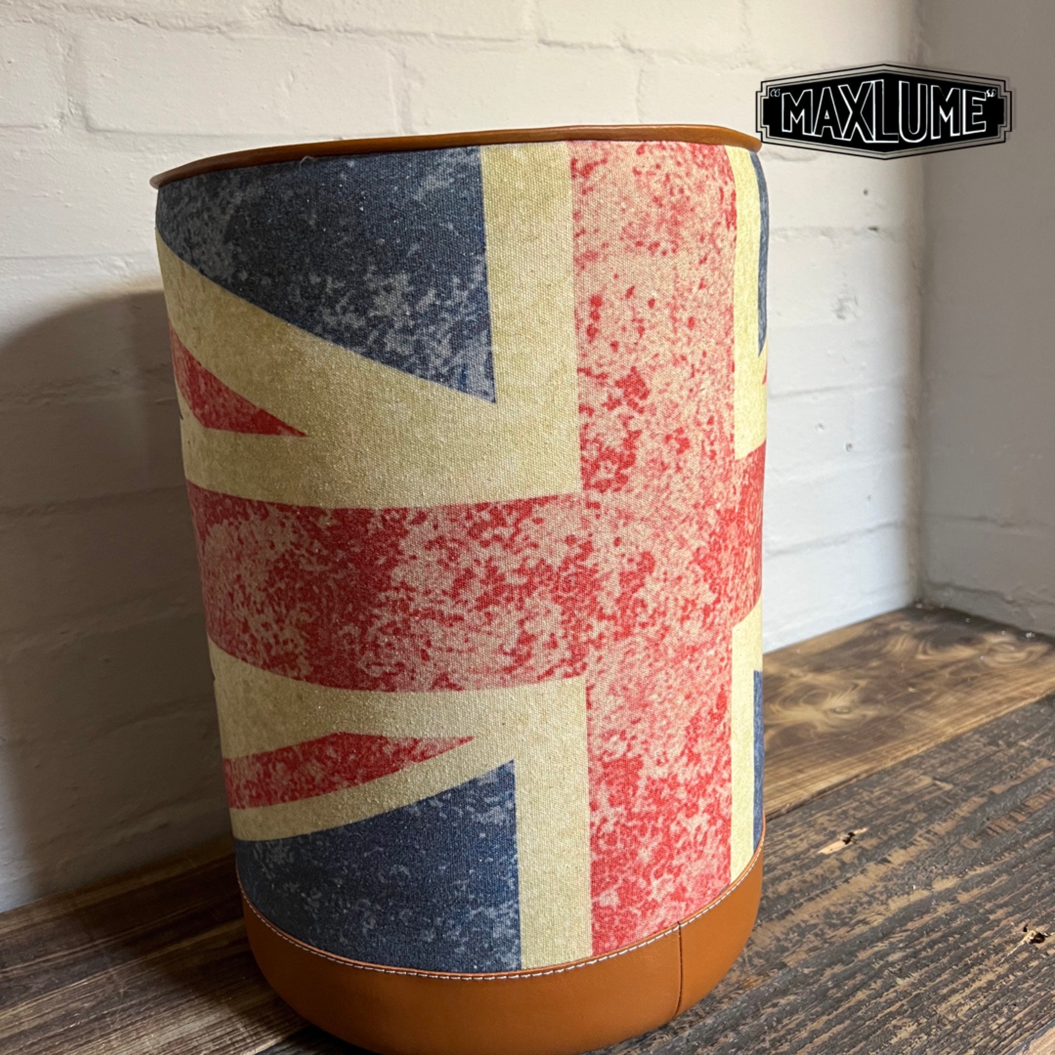 Maxlume ~ Union Jack Flag | Great Britain | Pouf Solid Base Genuine ...