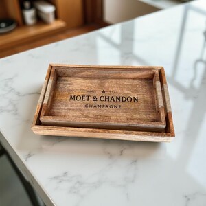 Wooden Serving Trays Moët & Chandon Champagne Butlers Crates Storage ...