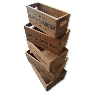 Storage Wooden Boxes Moët & Chandon Champagne Crates Natural Finish - Etsy