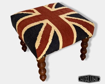 Maxlume Union Jack Flag Bench Great Britain Pouf Solid | Etsy