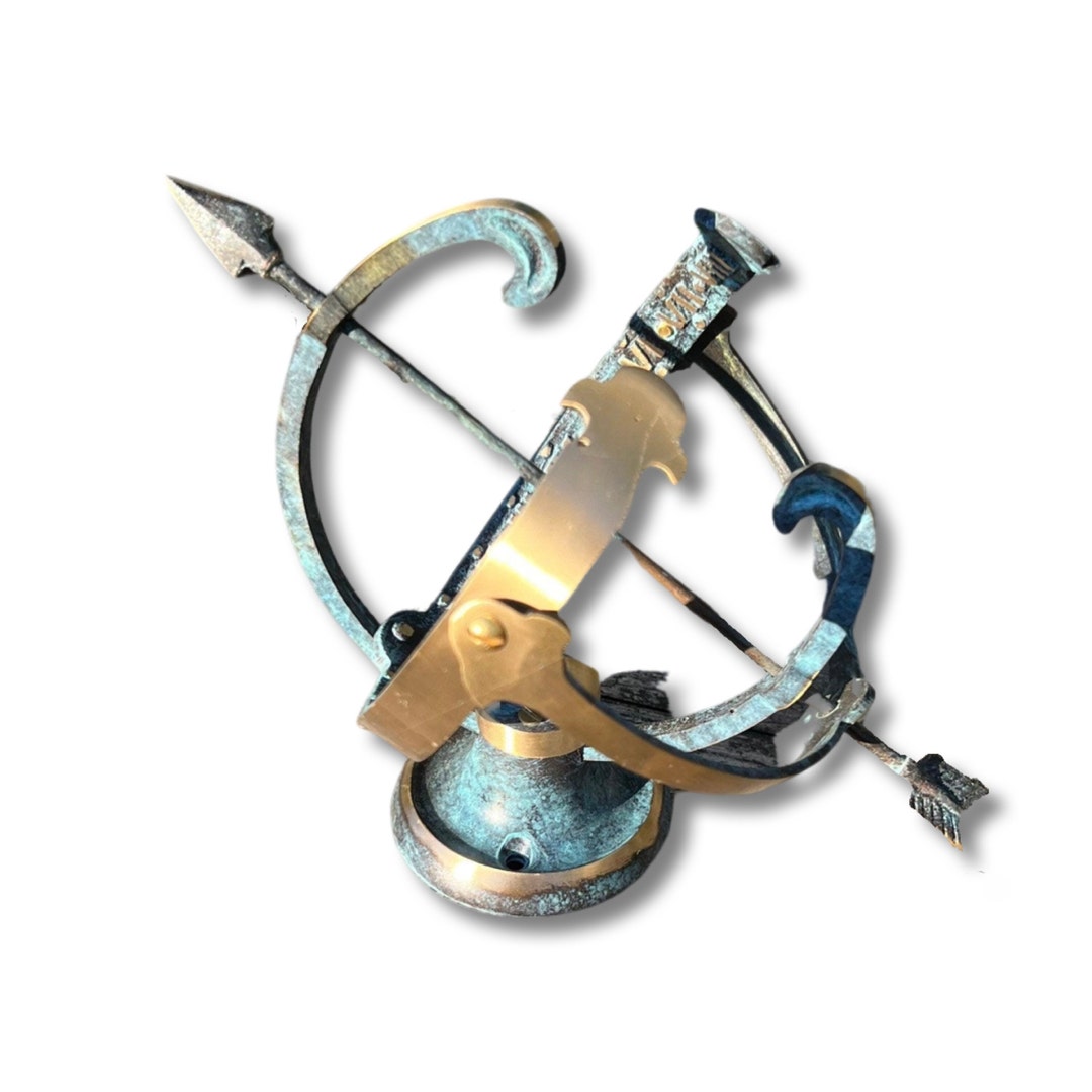 Armillary Small Sphere Sundial Solid Brass and Verdigris Patina Bronze ...