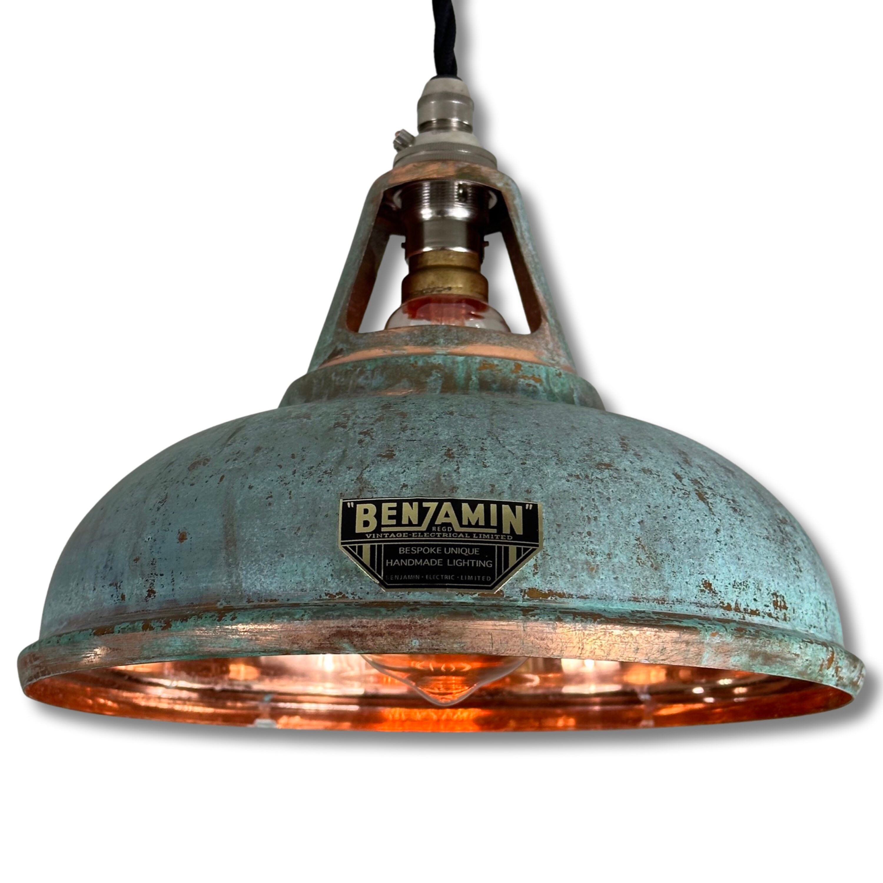Cawston Small ~ Solid Antique Copper Verdigris Patina Slotted Lampshade ...