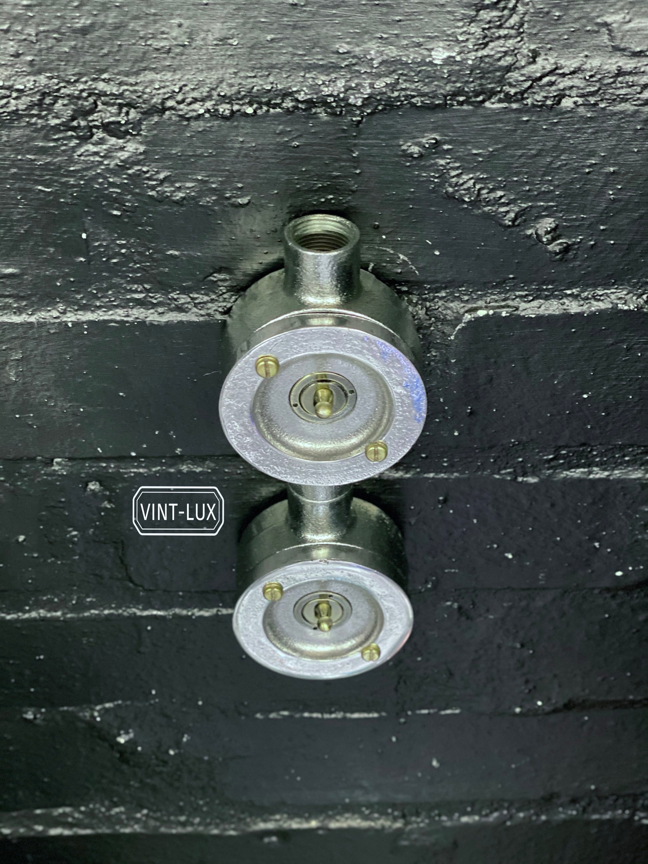 Double Gang Solid Cast Conduit Metal Light Switch Industrial 2 | Etsy