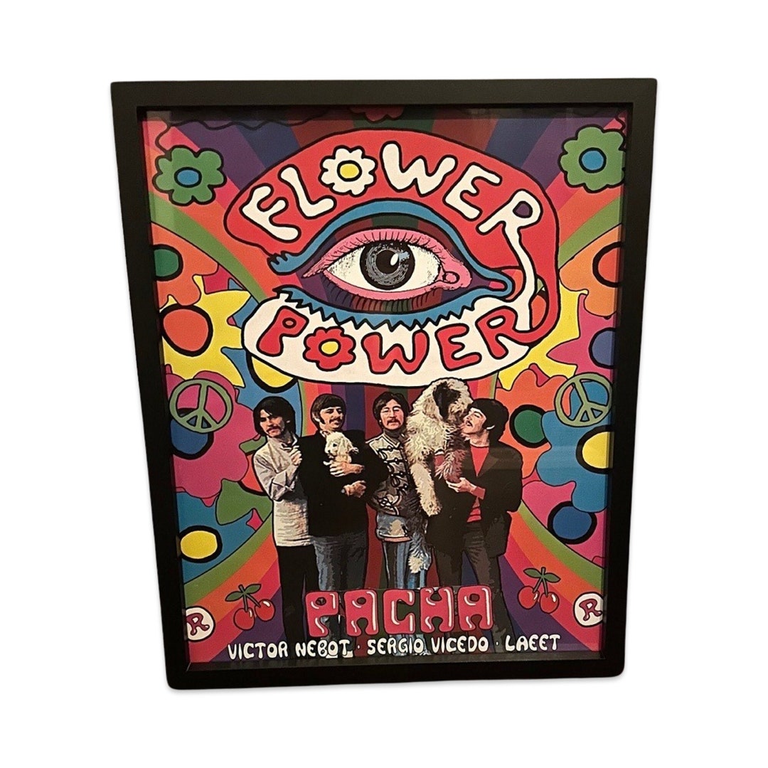 Flower Power ~ Genuine Pacha the Beatles Ibiza Framed Dj Artwork | A3 ...