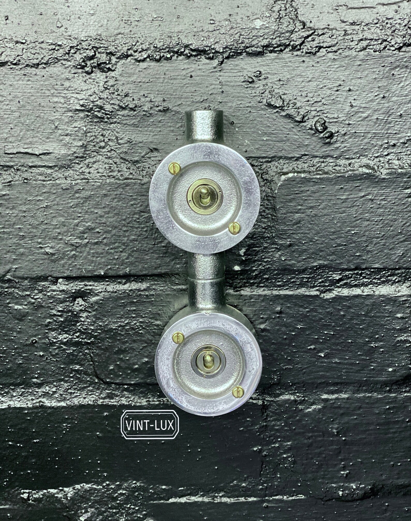 Double Gang Solid Cast Conduit Metal Light Switch Industrial 2 | Etsy