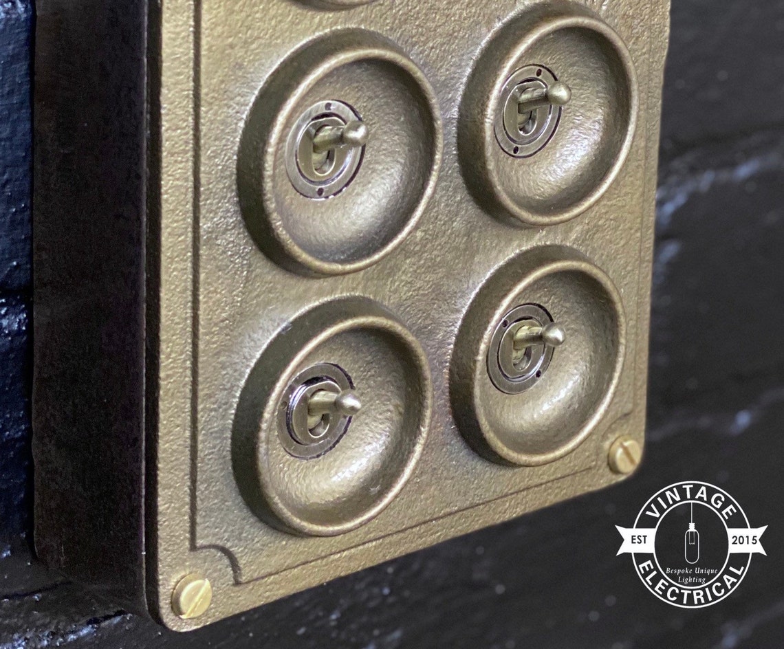 8 Gang 2 Way Bronze Solid Cast Metal Light Switch Industrial - Etsy