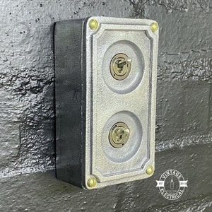 Double 2 Gang Solid Cast Metal Conduit Light Switch Industrial - Etsy