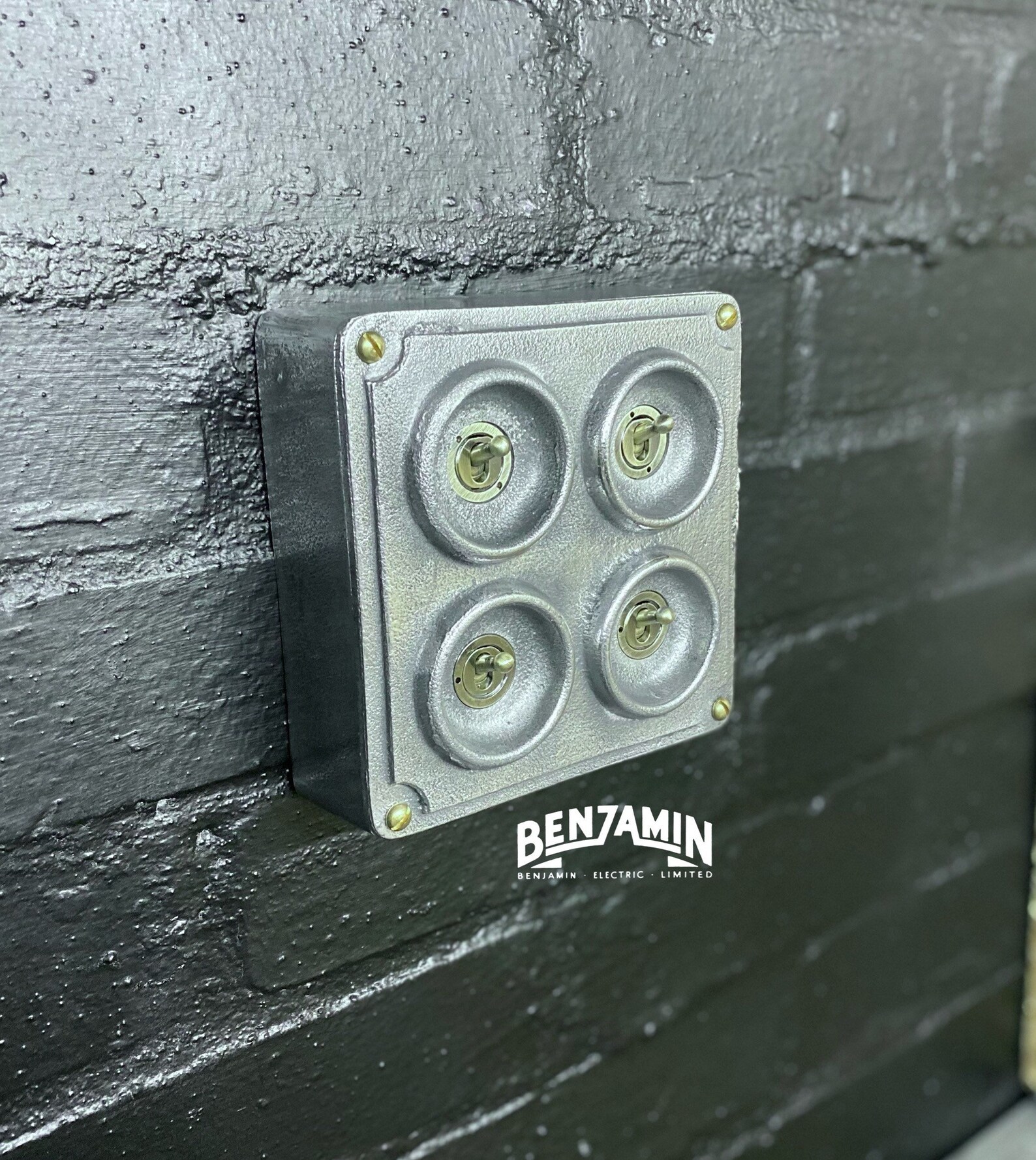 4 Gang 2 Way Solid Cast Metal Light Switch Industrial BS EN - Etsy