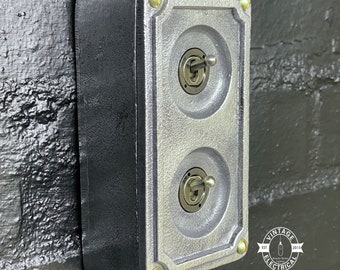 Double Gang Solid Cast Conduit Metal Light Switch Industrial 2 | Etsy