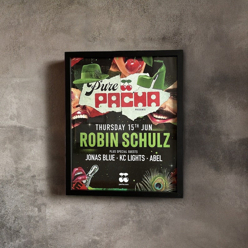 Robin Schulz ~ Genuine Pacha Ibiza Framed Dj Artwork | A3 Luxury Black ...