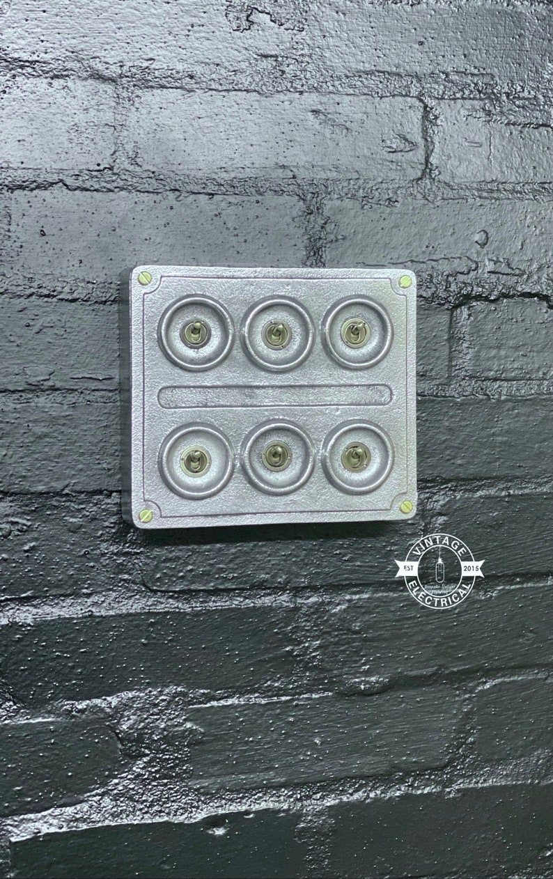 6 Gang 2 Way Solid Cast Metal Conduit Light Switch Industrial - Etsy UK