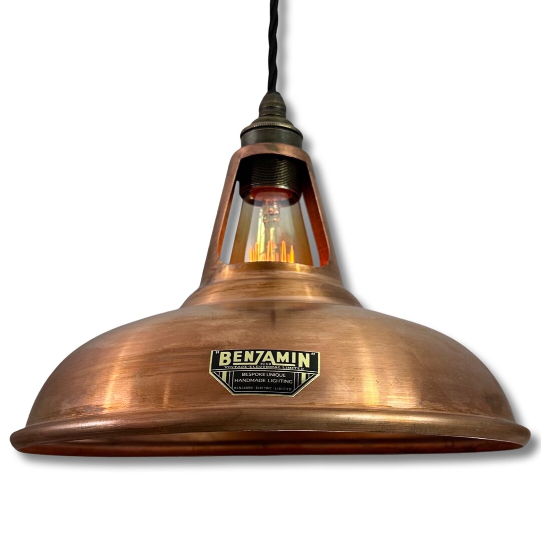 Cawston Antique Copper Lampshade Slotted Design Pendant Ceiling Light ...