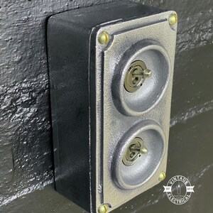 Double 2 Gang Solid Cast Metal Conduit Light Switch Industrial 2 Way ...