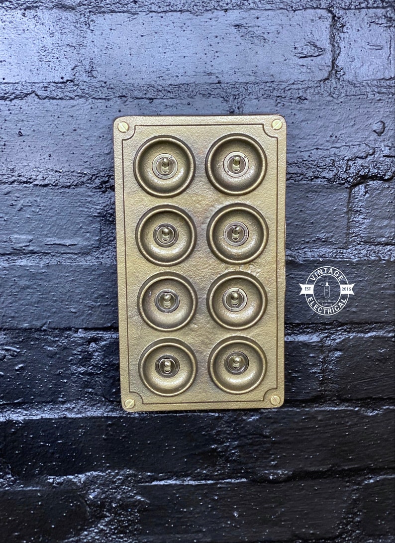 8 Gang 2 Way Bronze Solid Cast Metal Light Switch Industrial - Etsy
