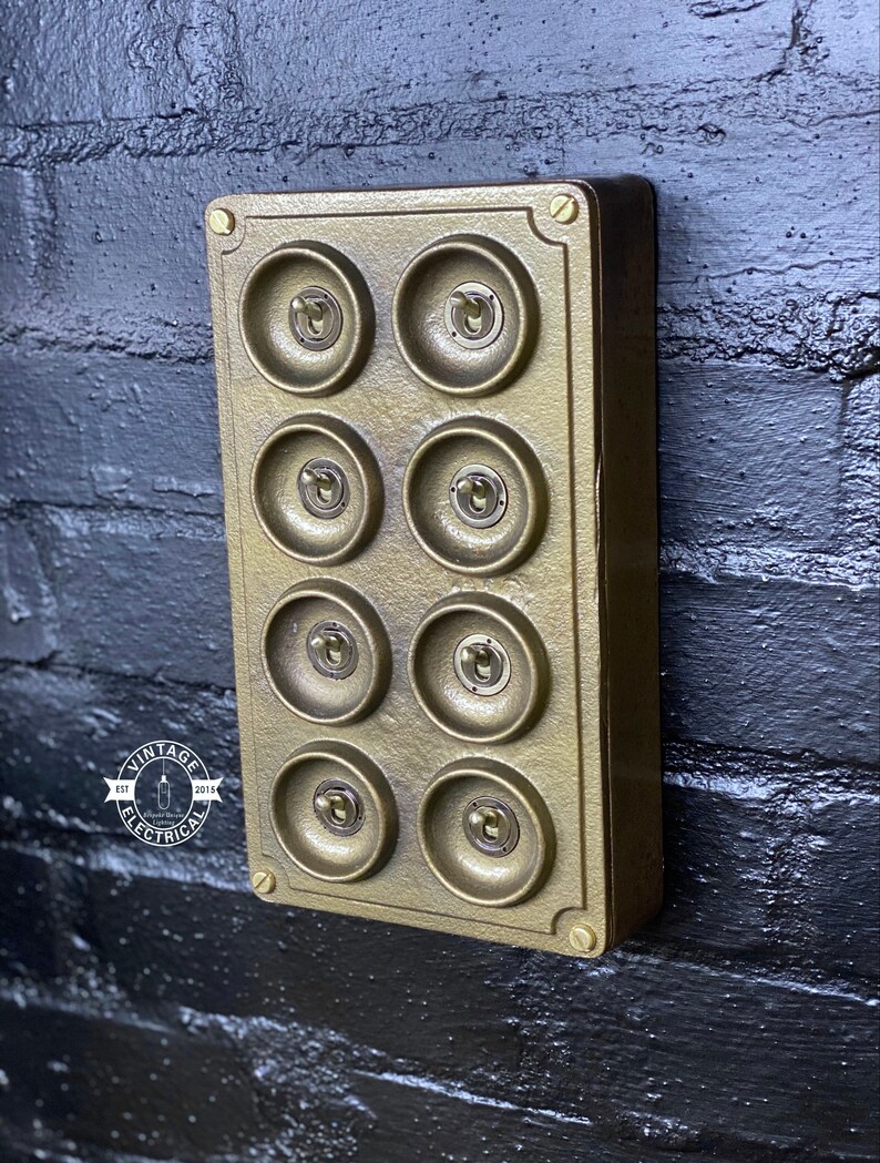 8 Gang 2 Way Bronze Solid Cast Metal Light Switch Industrial - Etsy