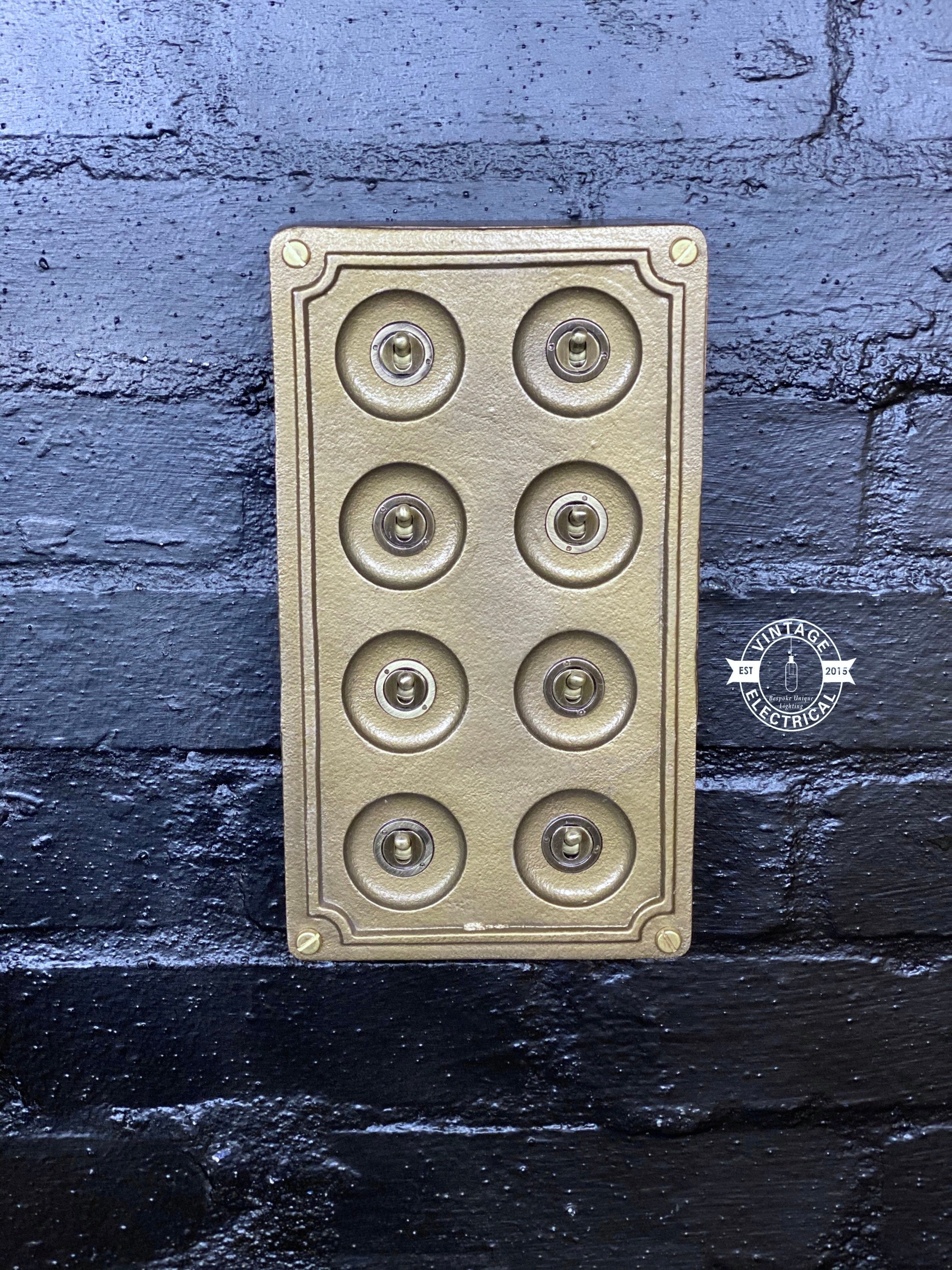 8 Gang 2 Way Bronze Solid Cast Metal Light Switch Industrial | Etsy