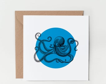 Octopus in Stockings Christmas Card | Fun Festive Ocean Themed ...