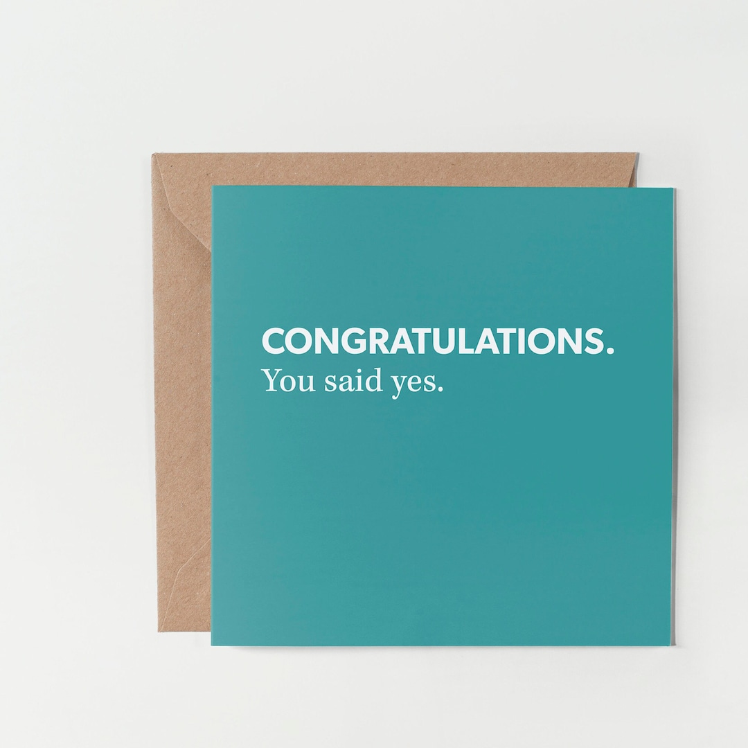 Congratulations. You Said Yes Engagement Card, Couples - Etsy