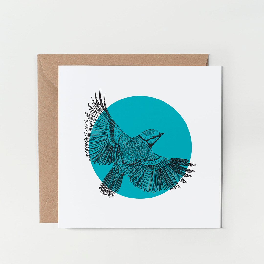 Bird Greetings Card - Bird Illustration, Bird Blank Card, Bird Artwork ...