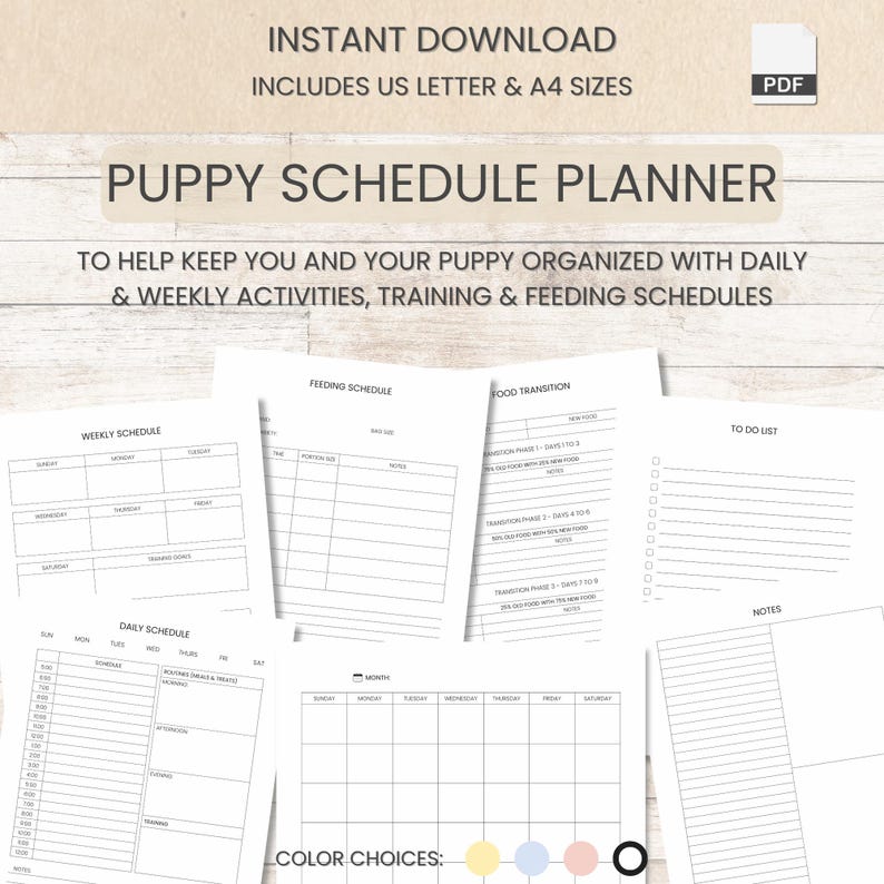 New Puppy Schedule Planner Bundle Stay Organized With Daily & Weekly ...