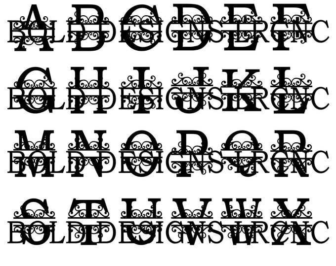ORNAMENTAL MONOGRAM Svg Dxf Plasma Files - Etsy