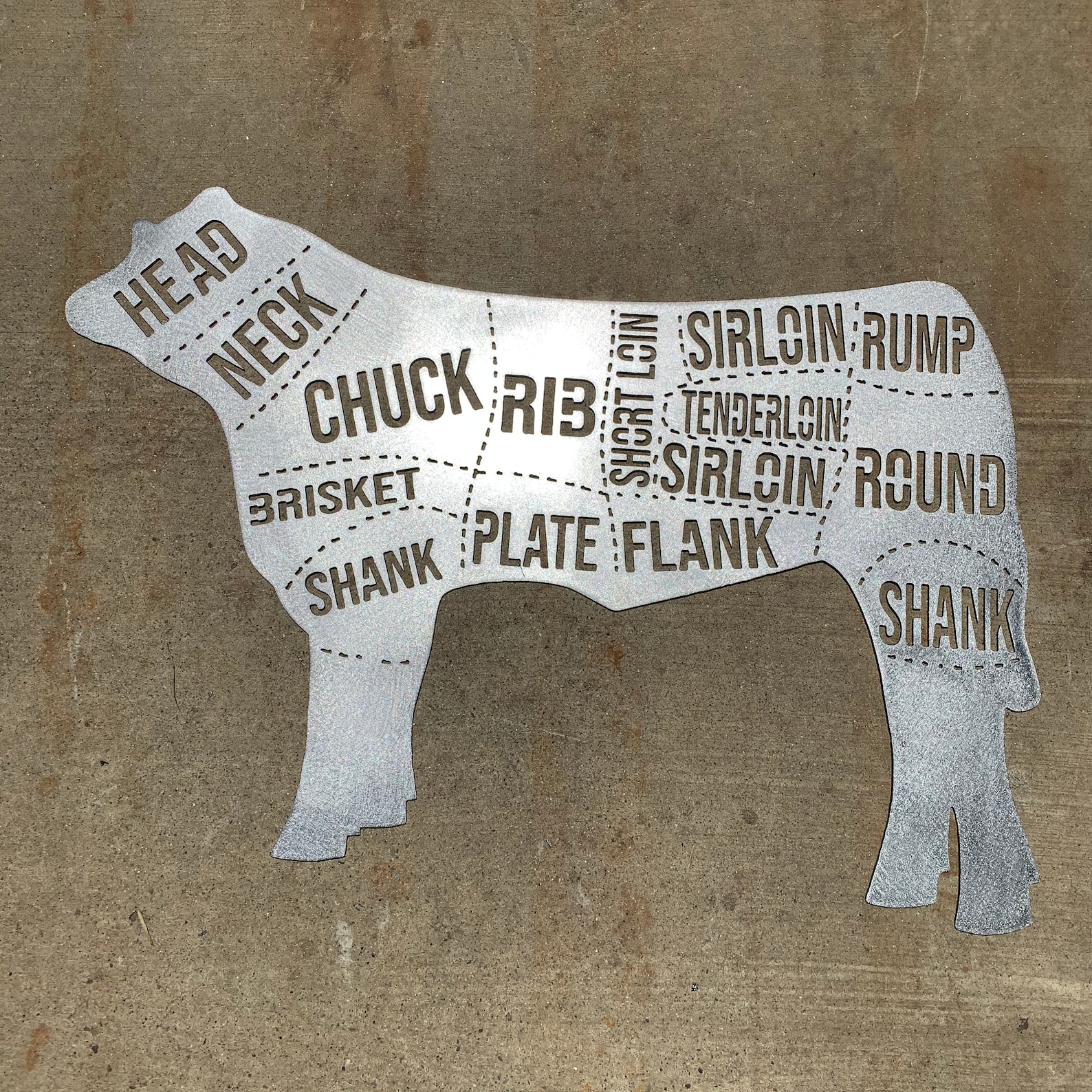 Cow Beef Butcher Cuts Metal Sign #2 - Etsy