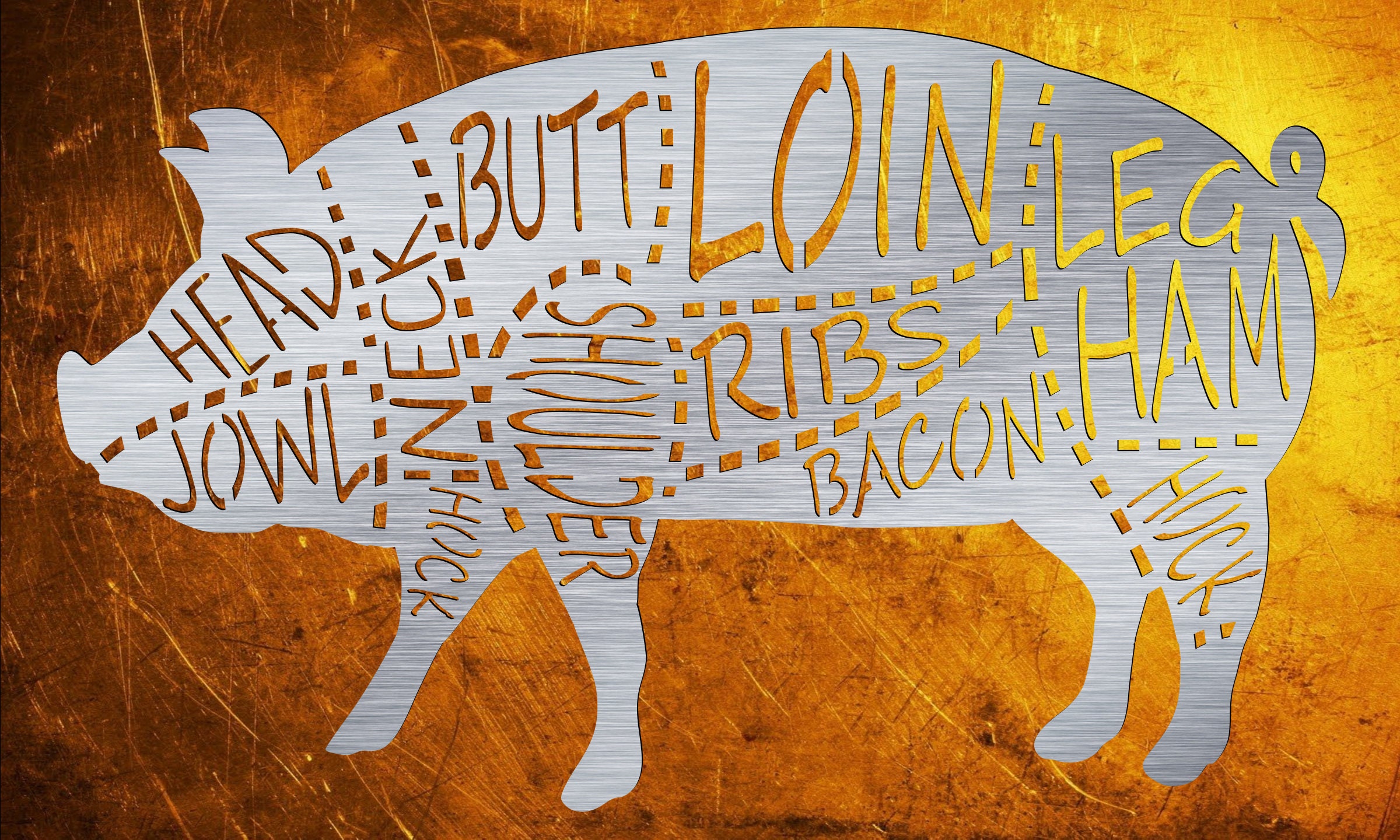 Pig Pork Butcher Cuts Svg Dxf Plasma Laser - Etsy